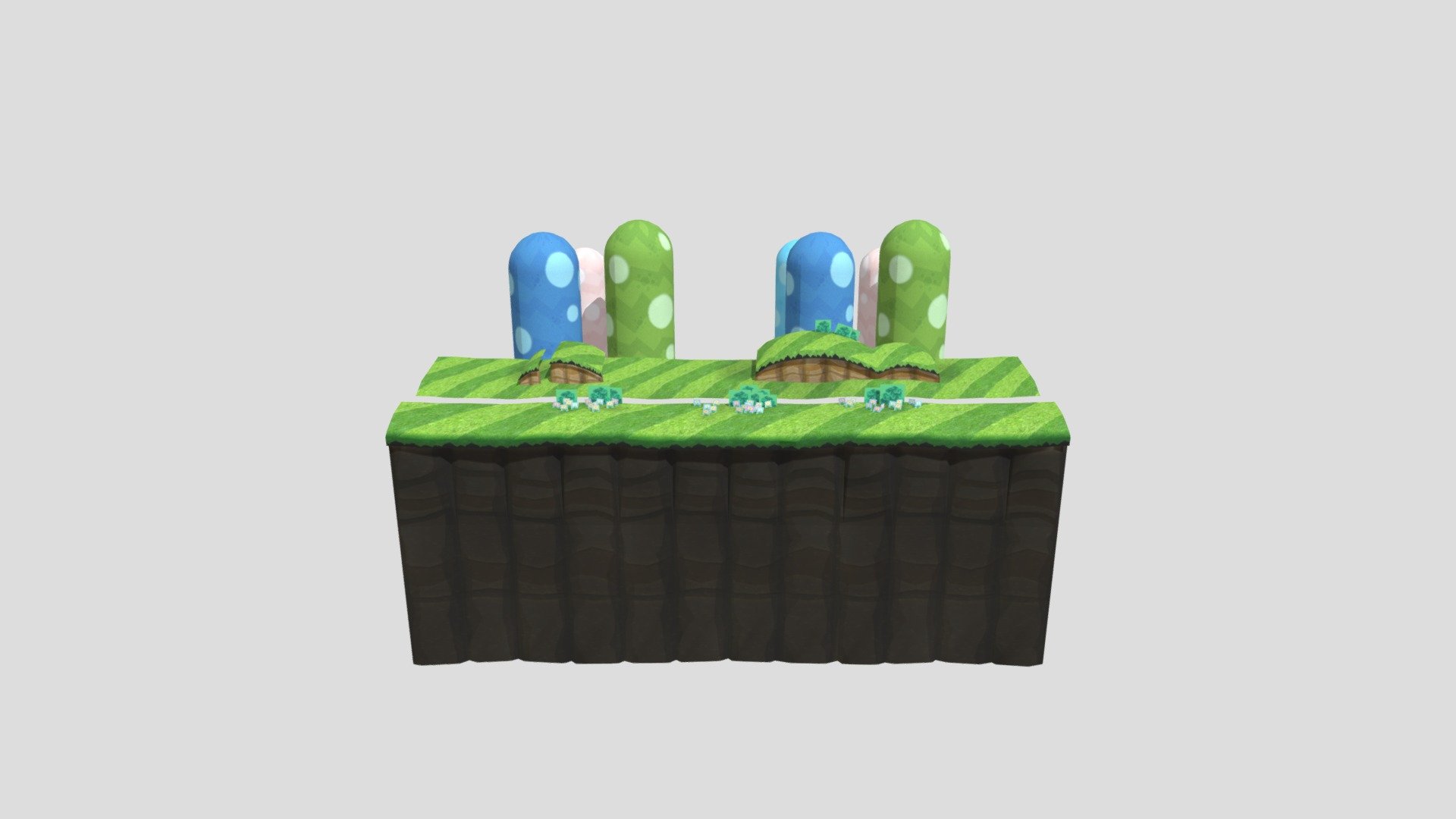 Wii - New Super Mario Bros Wii - Grassland-1 - Download Free 3D model ...