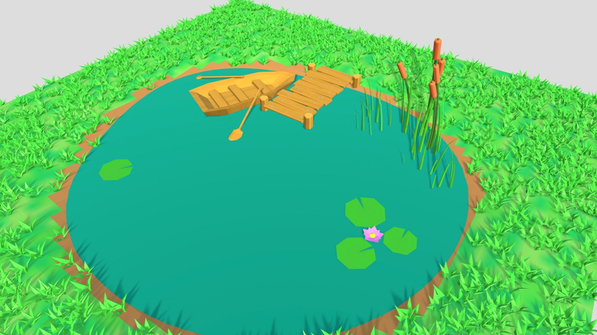Small Pond Scene - 3D model by gustabala [9af652e] - Sketchfab