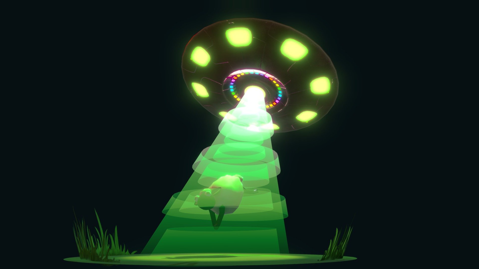 Alien Abducted Sheep - 3D model by OfficialBytes [9af7b14] - Sketchfab