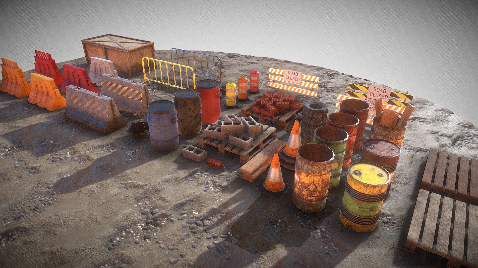 Construction Props - Low Poly Pack - 3D model by Manu.m.g.r (@MANUGR ...