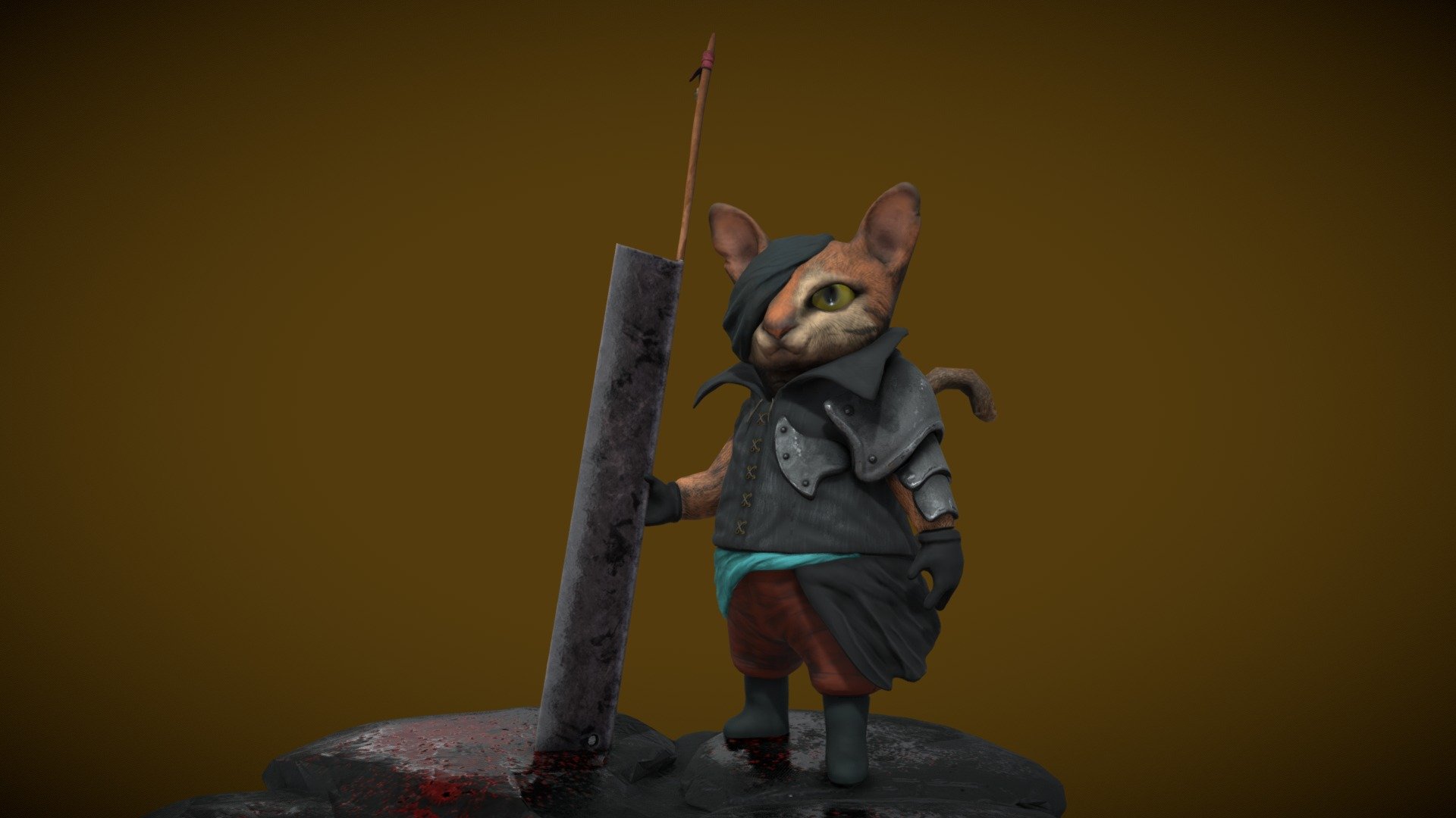 Cat mercenary - 3D model by Into Kaataja (@Nixak) [9b01580] - Sketchfab