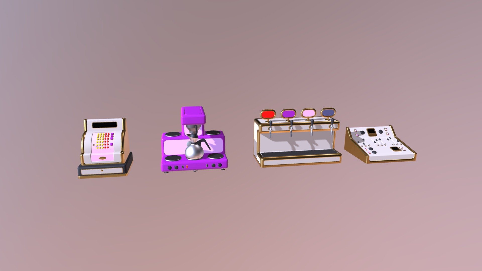 Retro Rockets - Hotel Small Props - 3D model by astridvdwijst [9b024af ...