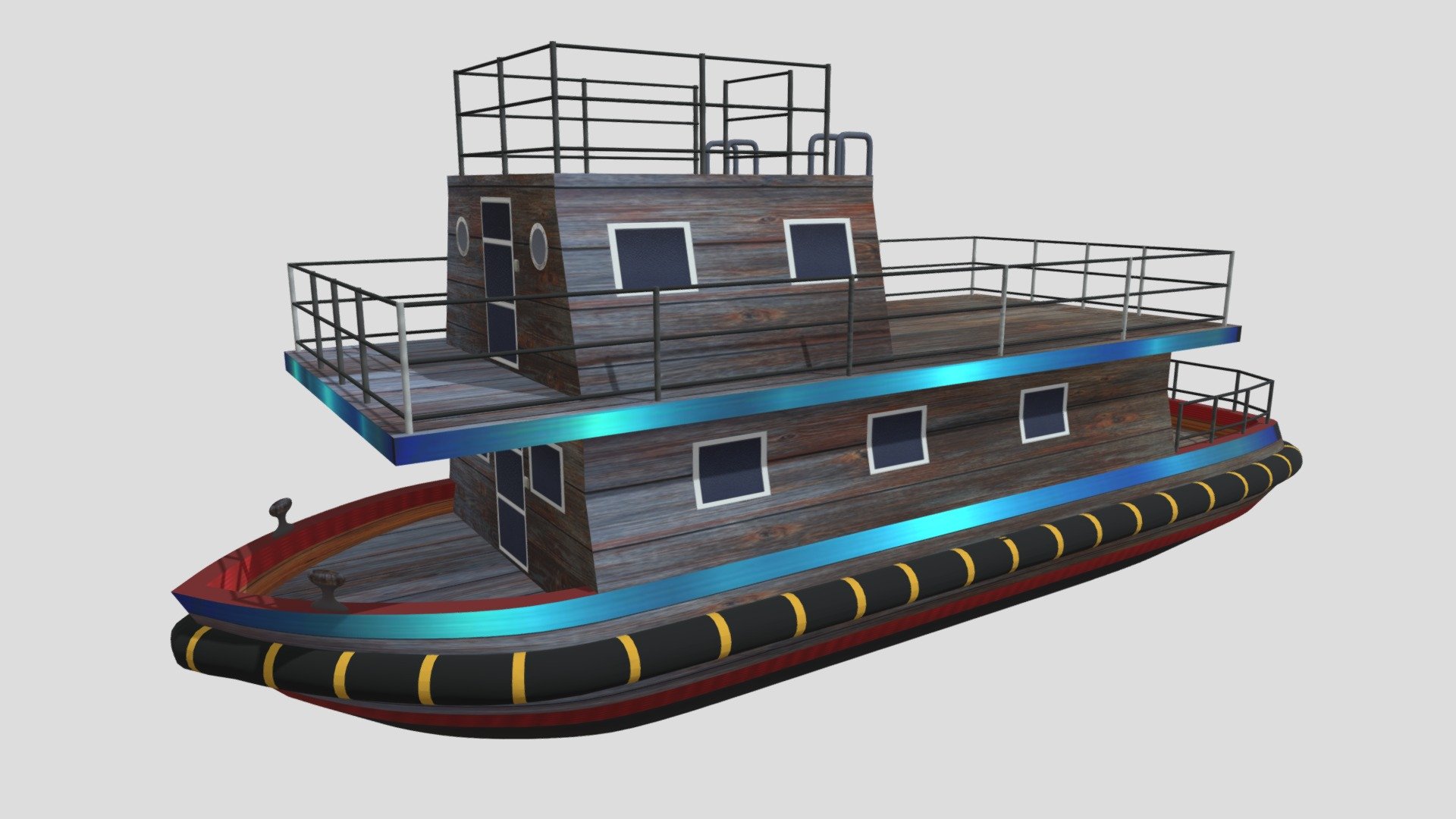 Houseboat 02 - Download Free 3D model by gogiart (@agt14032013) [9b03ac8] - Sketchfab