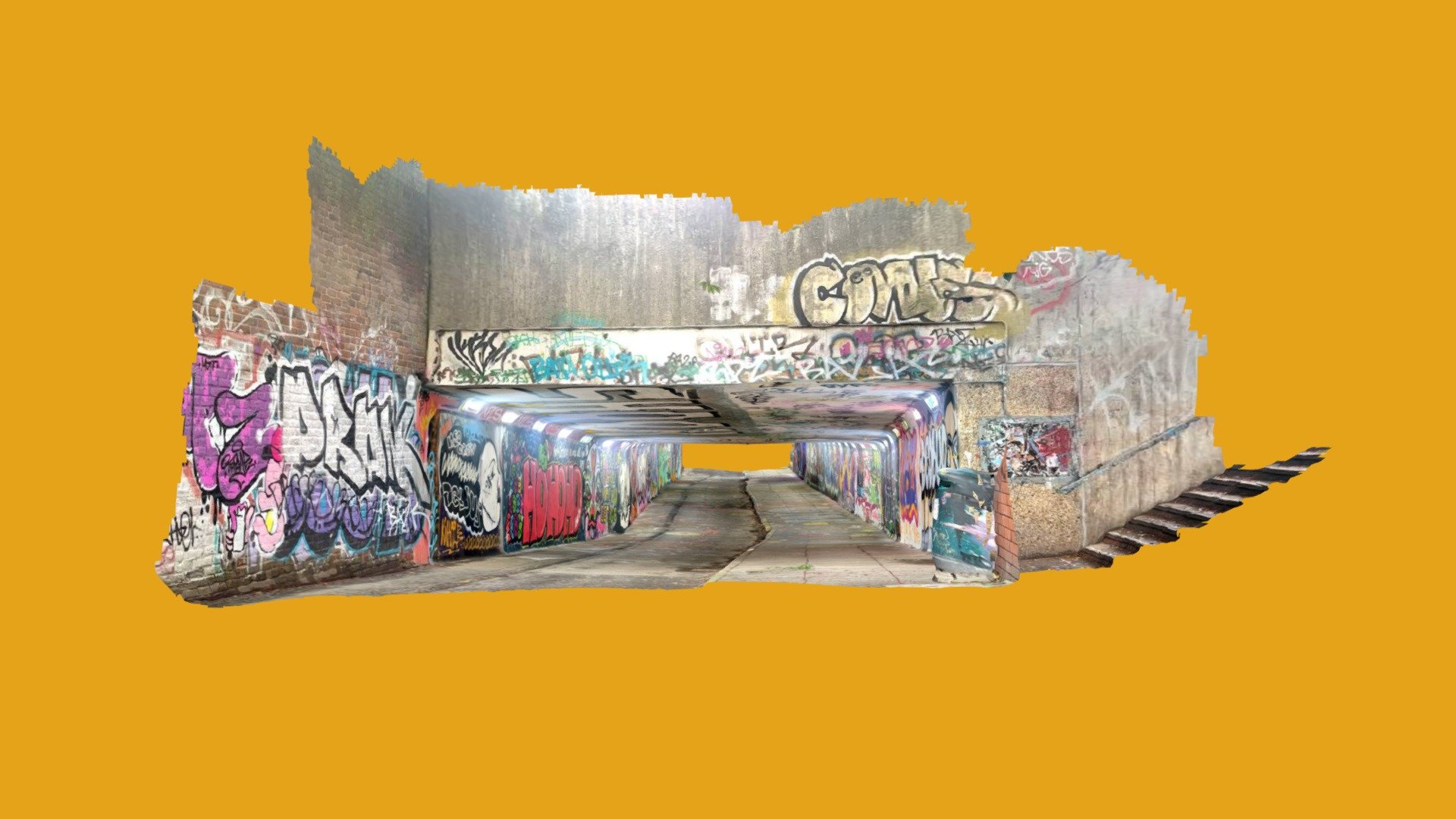Pottergate Underpass Graffiti, Norwich - 3D model by LWickwar [9b04109 ...