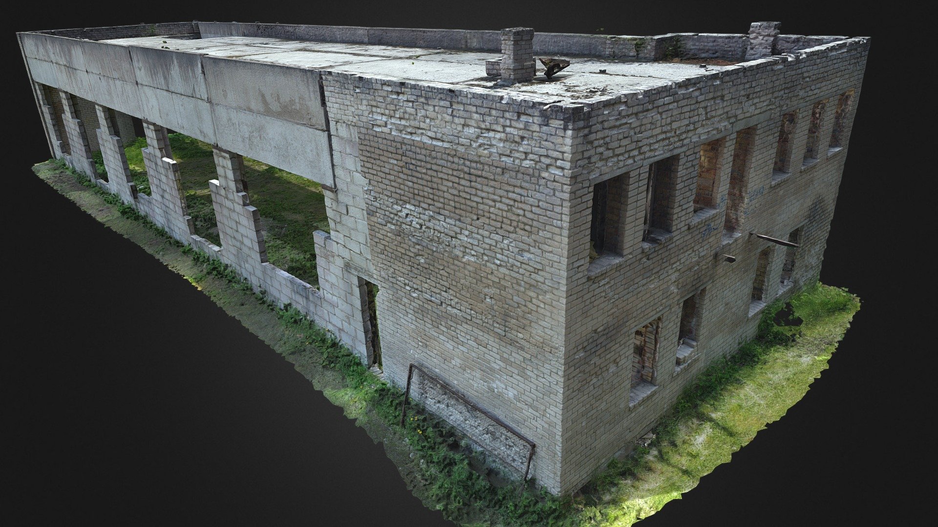 Abandoned Brick Soviet Building - Buy Royalty Free 3D model by ...