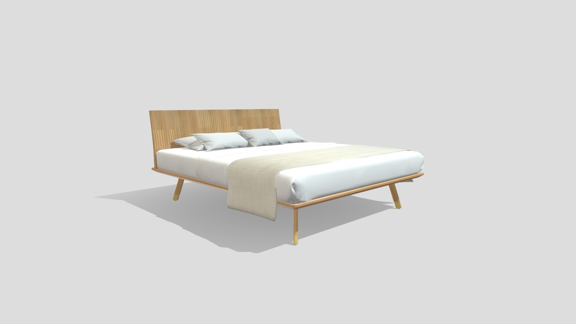 Scalloped back bed - 3D model by didwania [9b0ecb5] - Sketchfab