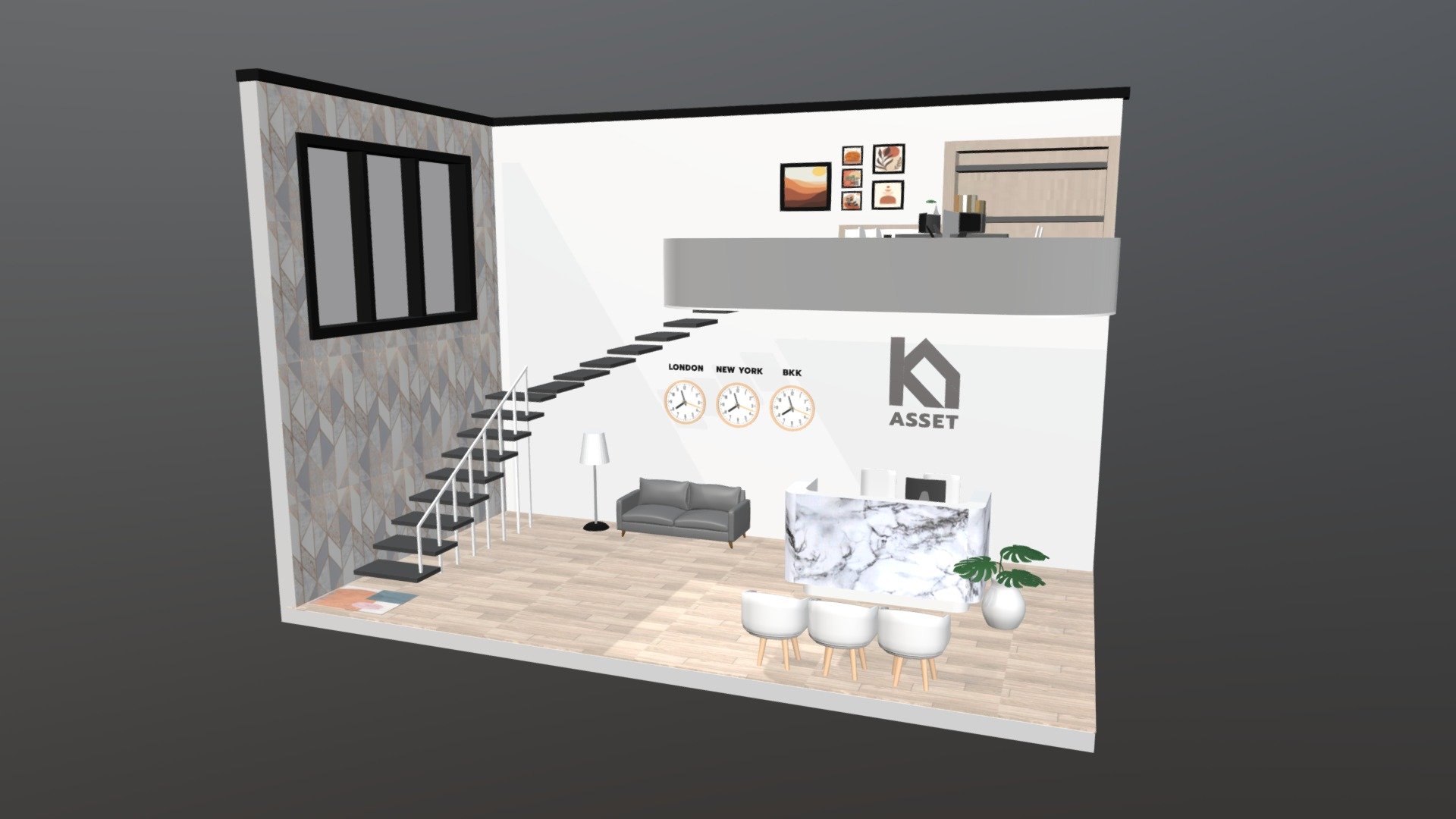 Isometric Room KT - 3D model by krittin.tarin [9b10b54] - Sketchfab