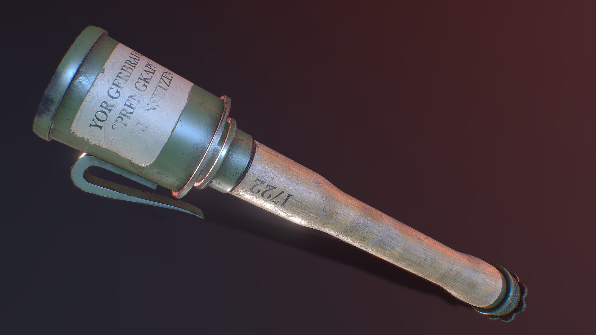 Stielhandgranate 24 Grenade WW1 WW2 Free Model - Download Free 3D model ...