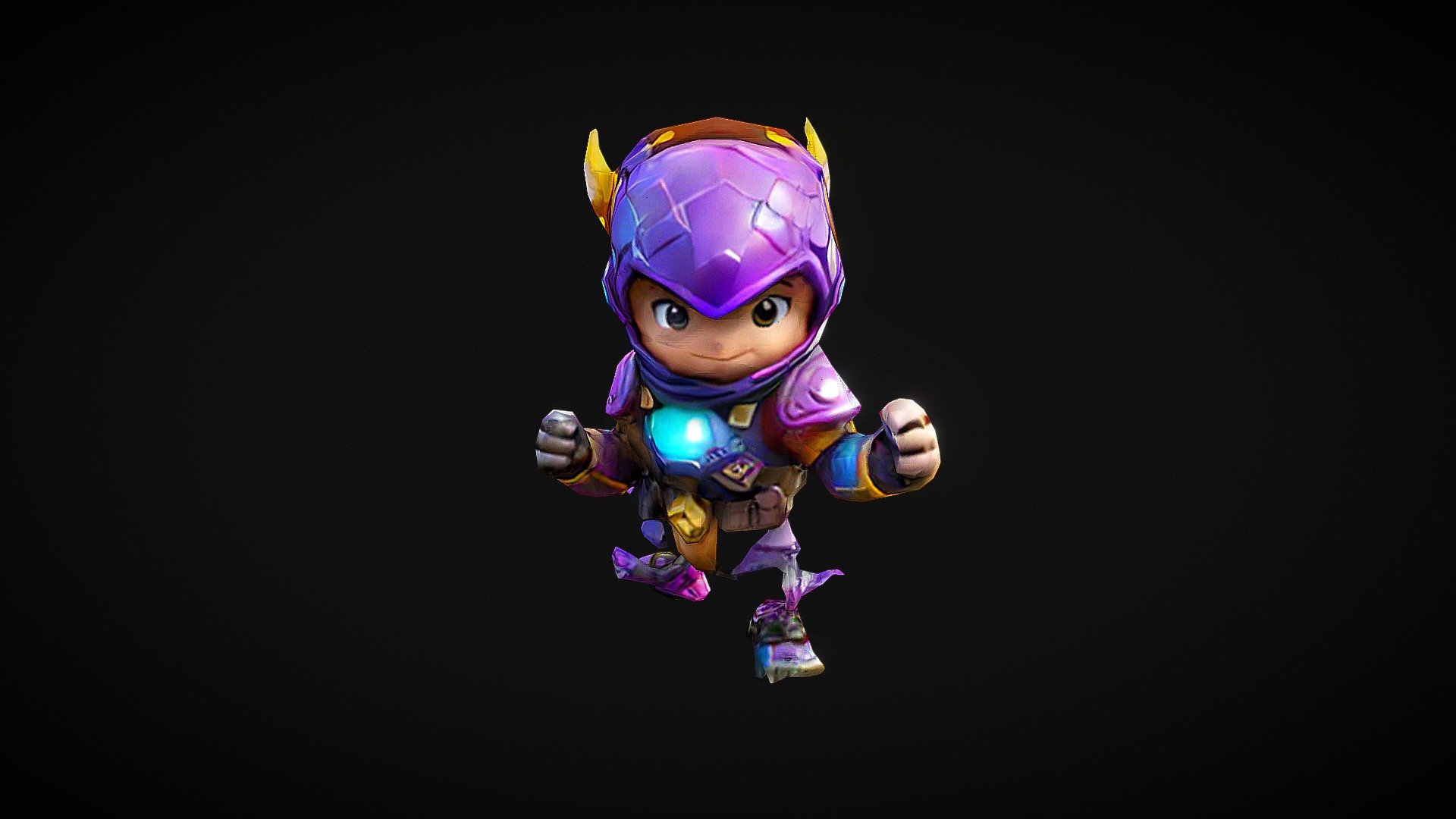 Colorful Cartoon Character in Battle Suit and Cr - Download Free 3D ...