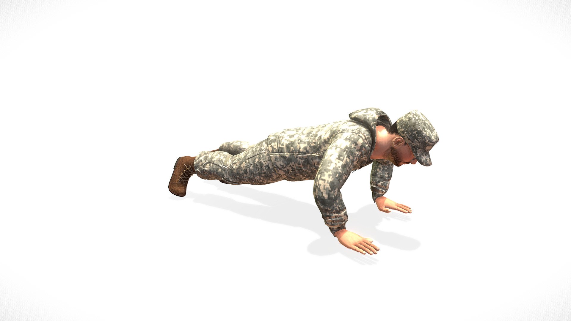 Military Man - Push Up ( Rigged - Animated ) - Buy Royalty Free 3D ...