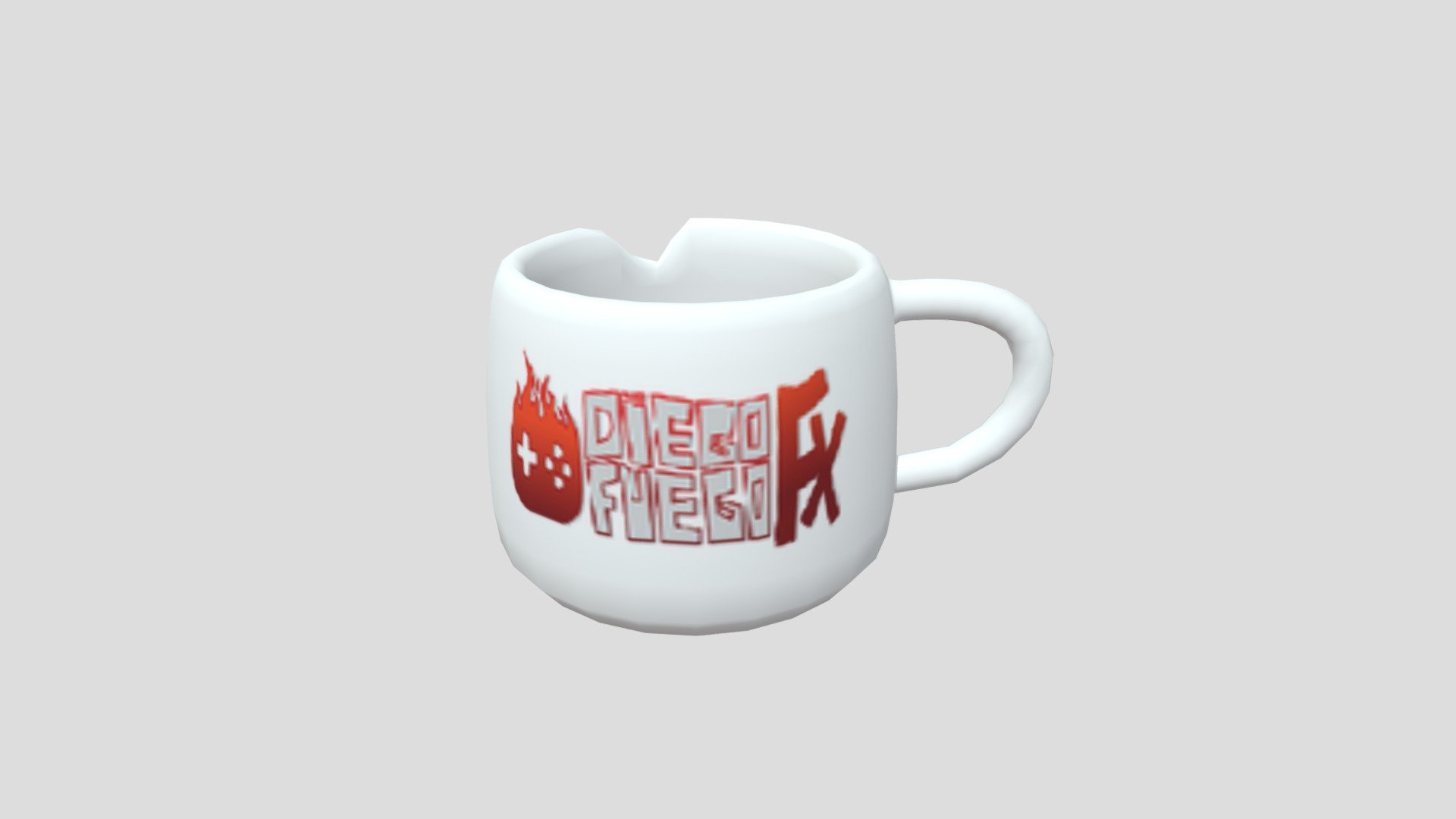 Chipped mug with Logo - Download Free 3D model by 3DAlbayati [9b1b3e8 ...