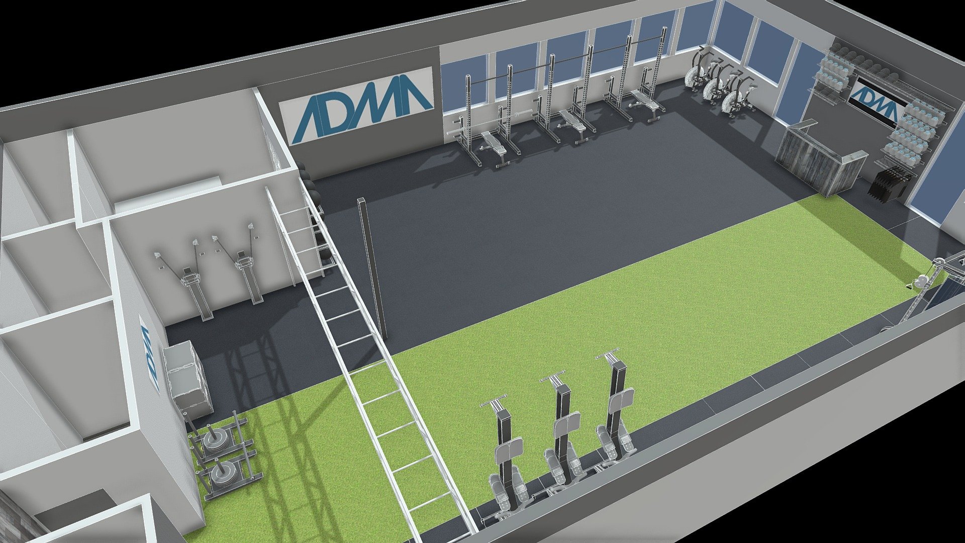 ADMA TEST GYM - 3D model by eyecandydesign [9b1c4d6] - Sketchfab