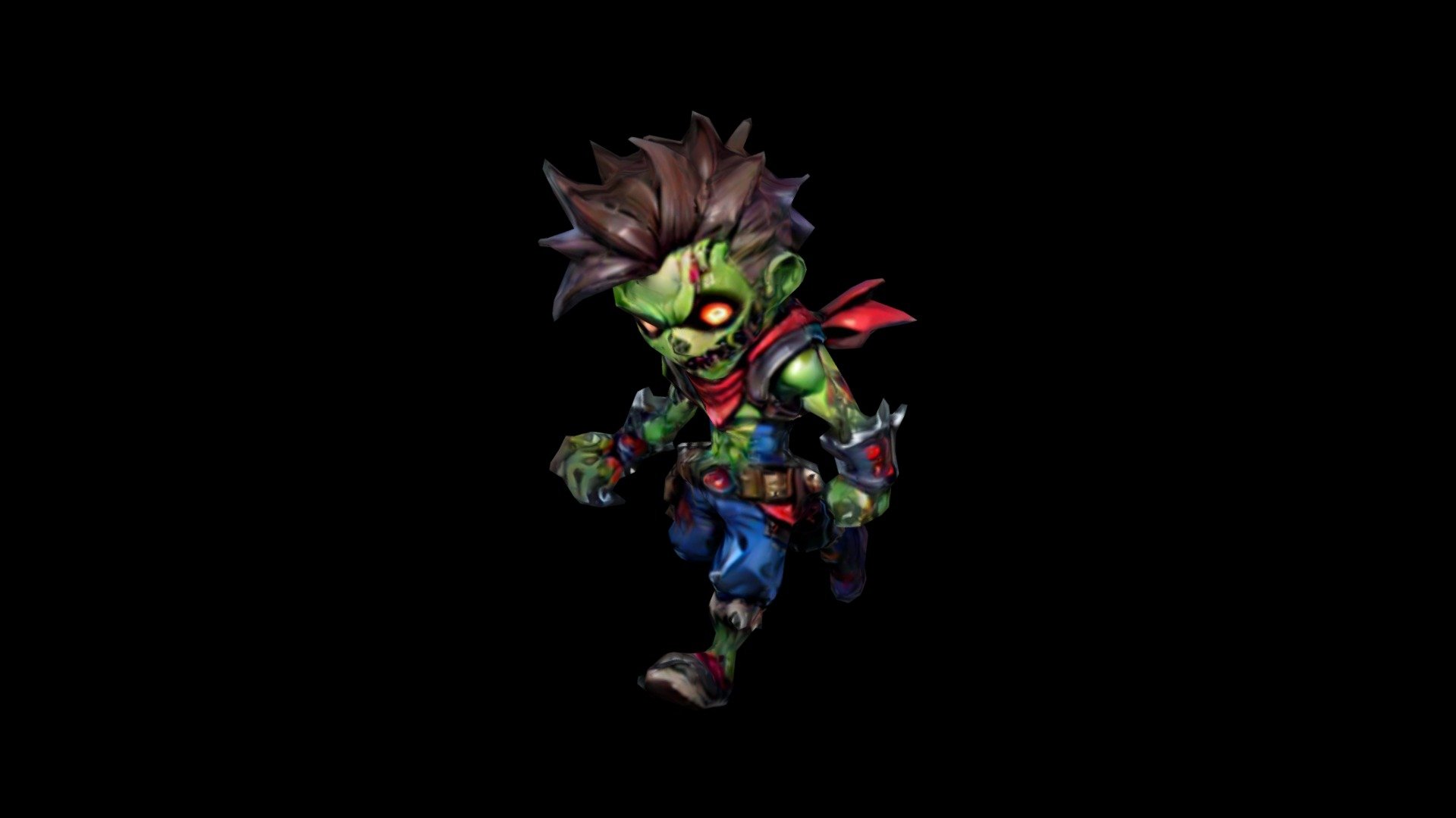 Card of a zombie boy with green skin, spikes on - Download Free 3D ...