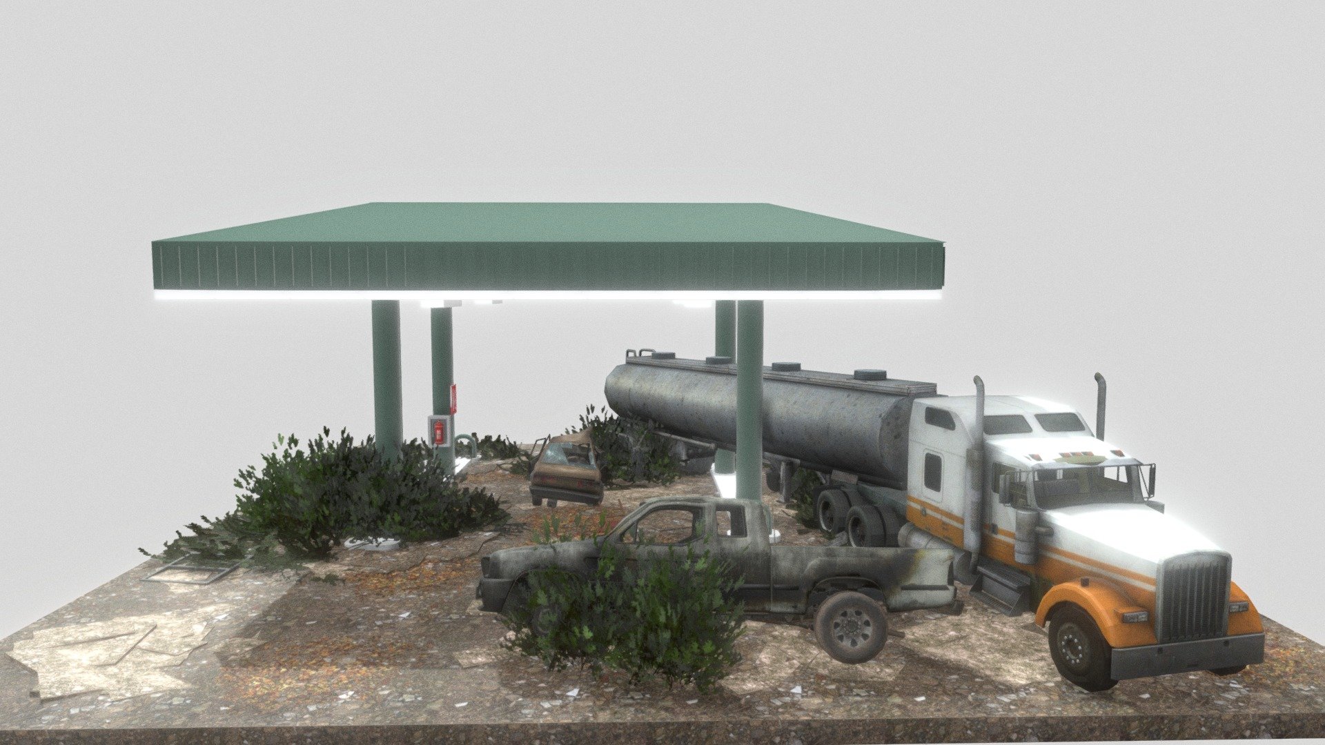 Gas Station - Buy Royalty Free 3D model by COELHO (@JCOELHO1) [9b2a156 ...