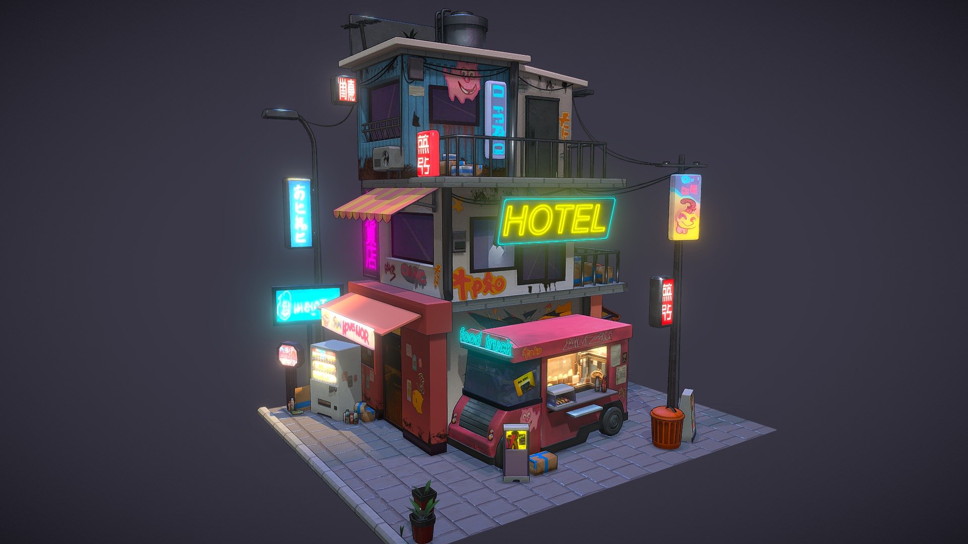 Cyberpunk Building - Buy Royalty Free 3D model by WuhongProduction ...