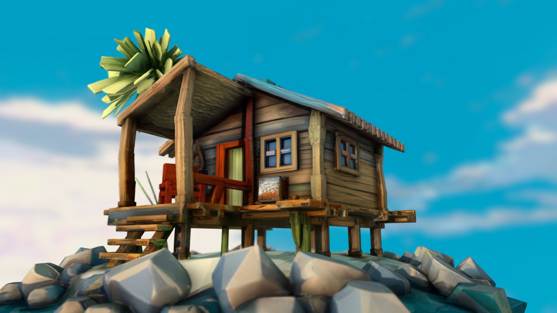 Tranquil Pixel Island - 3D model by ARTEL_3D [9b3f154] - Sketchfab