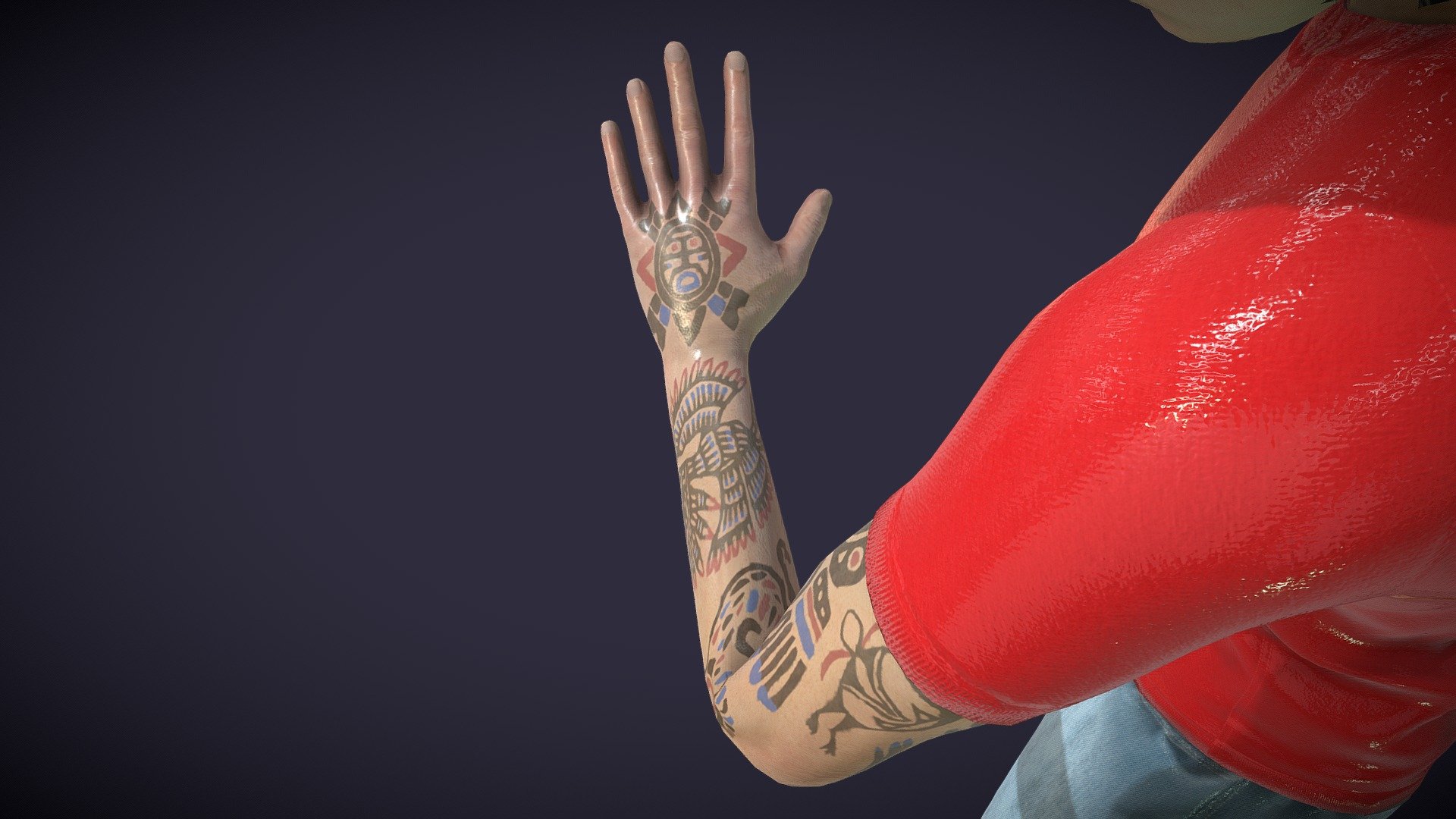 Animated Fingers Hand Arm Tattoos Loop - 3D model by LasquetiSpice ...