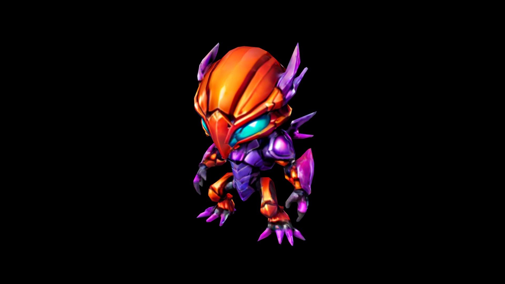 Multi-color robot with purple and orange main bo - Download Free 3D ...