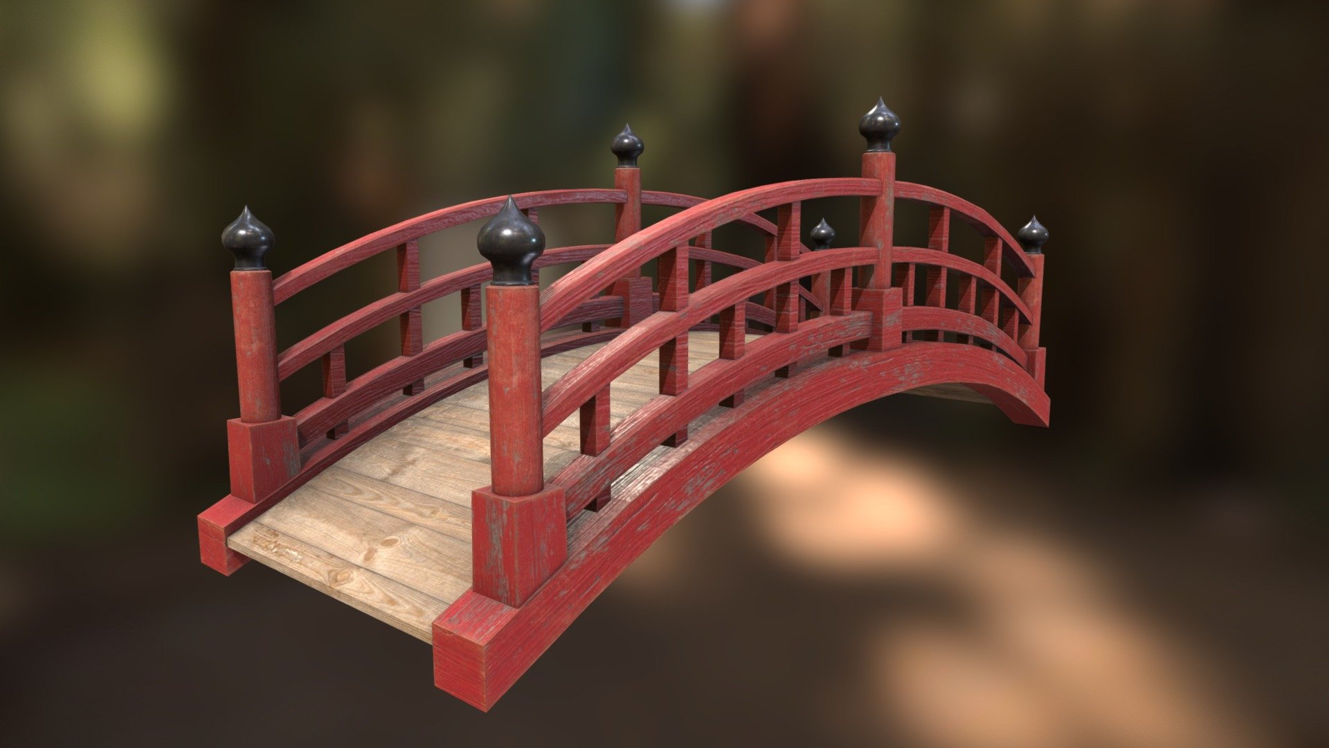 Japanese red bridge - 3D model by Sergio Delacruz (@killah81) [9b4a969 ...