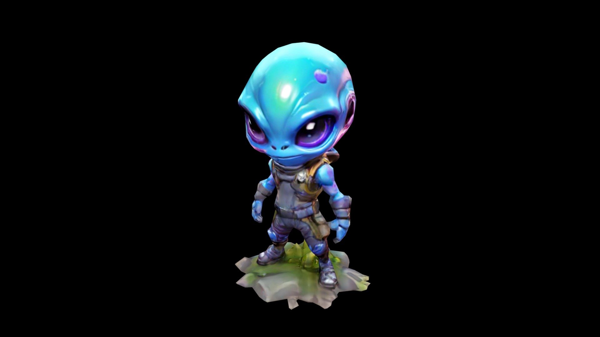 "Alien-like character with big eyes and futurist - Download Free 3D ...