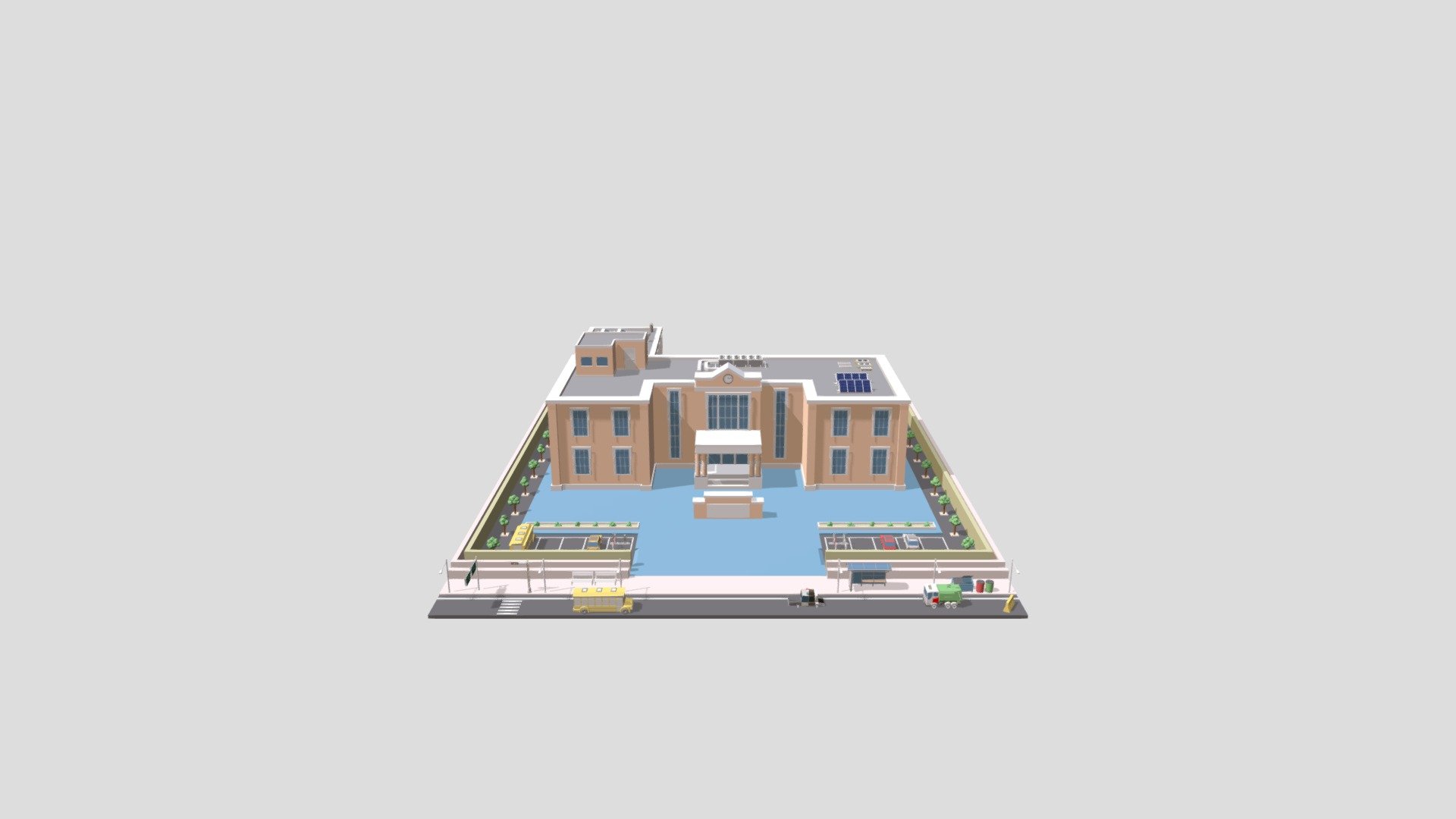 Low Poly School Building - 3D model by e-sfera (@skolskaknjiga ...