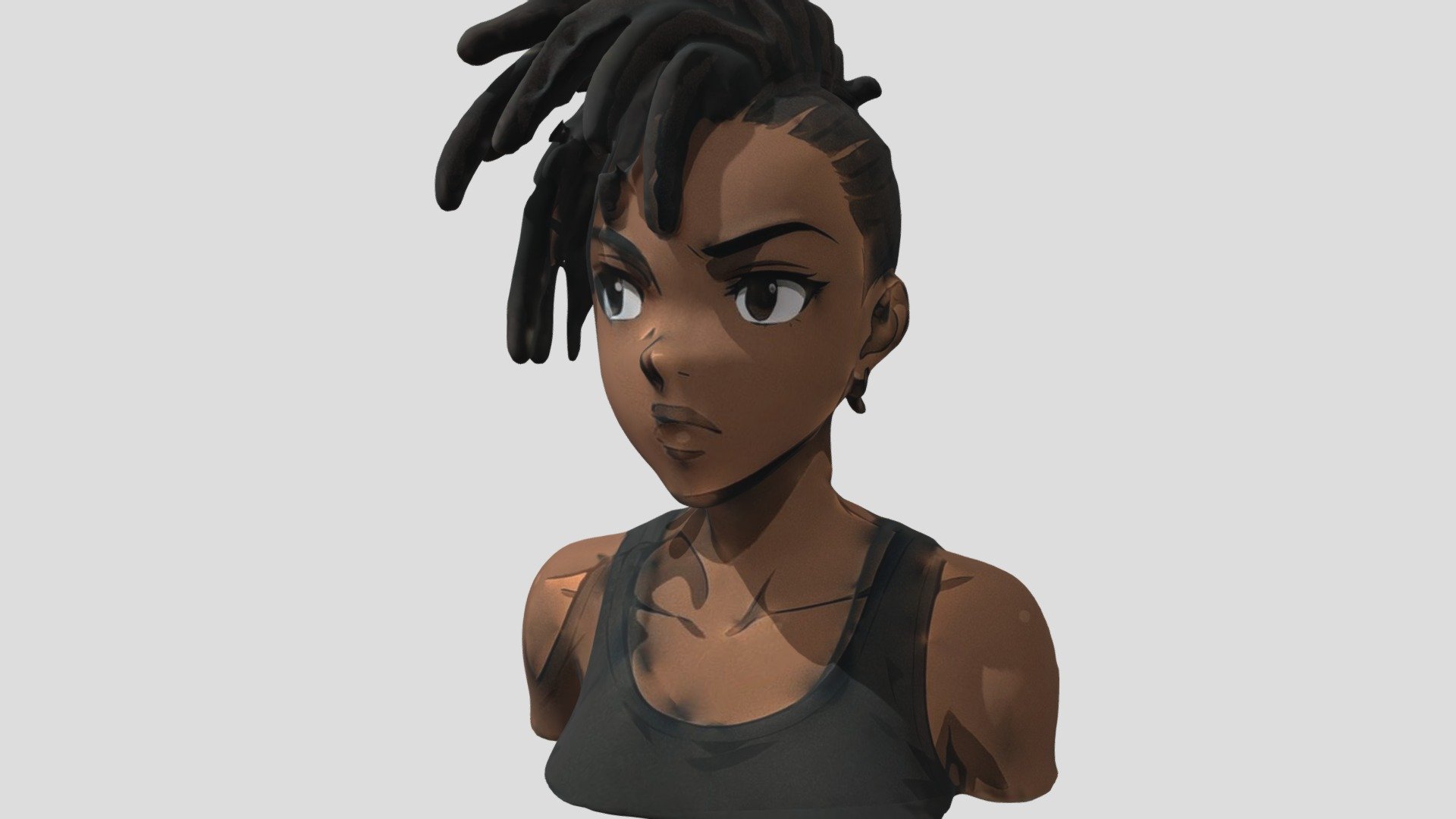 Anime black girl dread Mohawk - 3D model by DevCentral [9b601e1 ...