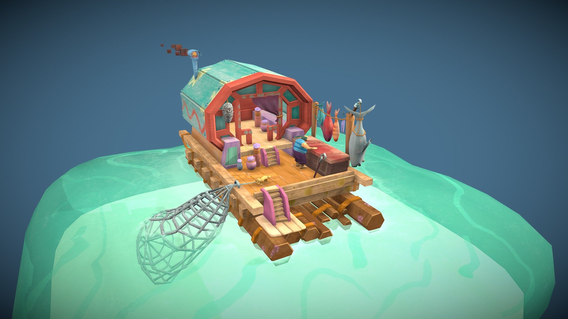 LowPoly Stylized Raft - 3D model by cemgkr94 [9b61a9f] - Sketchfab