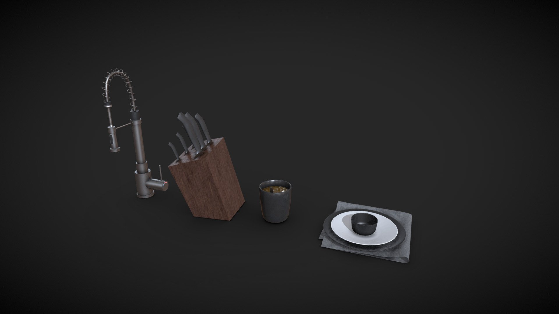 Archviz Kitchen Props || VR Ready - Buy Royalty Free 3D model by ...