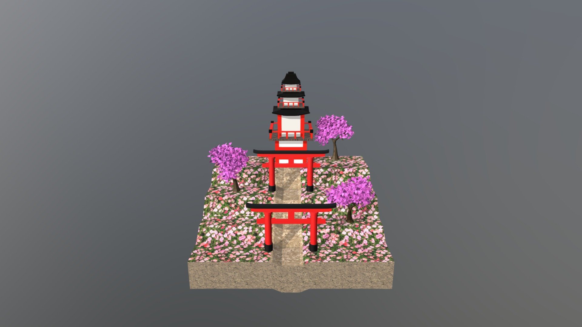 3D Scene - Japanese Landscape - 3D model by Aliminati [9b64c60] - Sketchfab