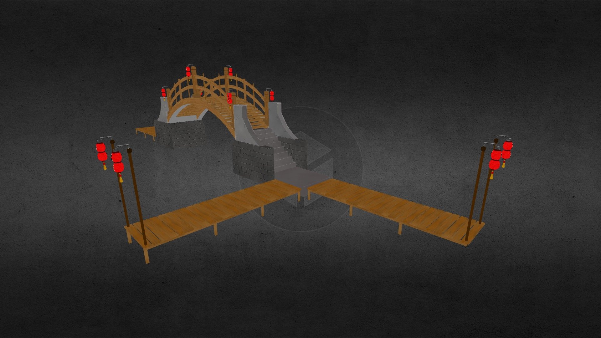 Japanese Bridge/Dock - 3D model by pim-willems [9b67267] - Sketchfab
