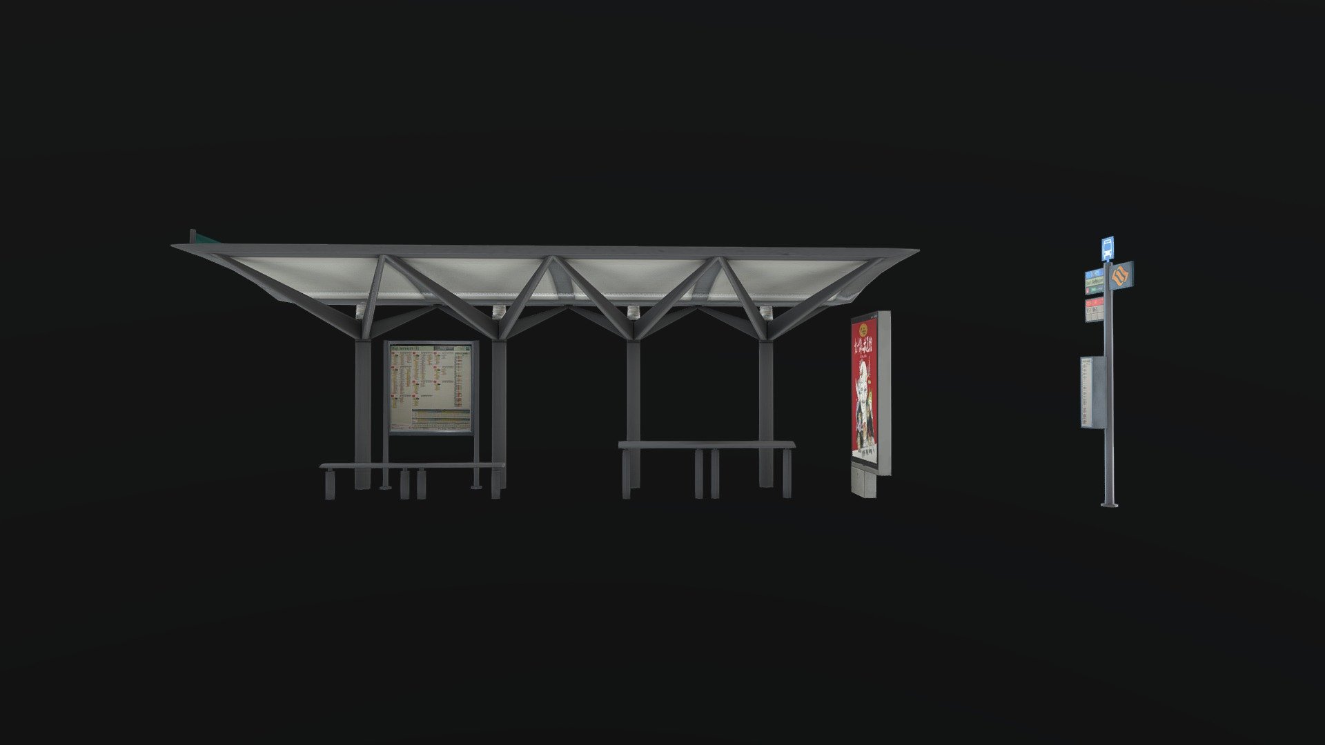 Bus Stop - 3D model by bubblehorse [9b6901a] - Sketchfab