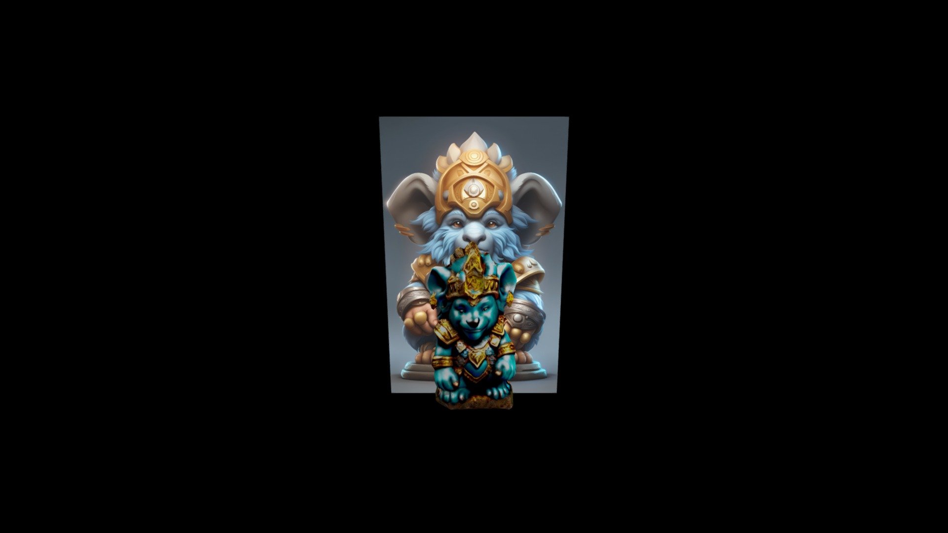 "Blue and Gold Gnome Statue" A blue and gold - Download Free 3D model ...