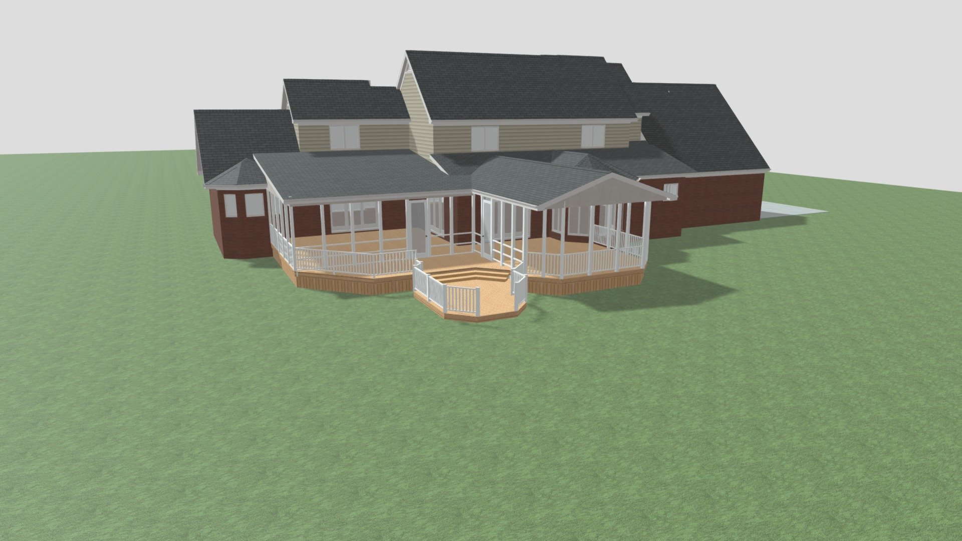 Rear Covered Porch Idea 2 - 3D model by OakBridge Development ...