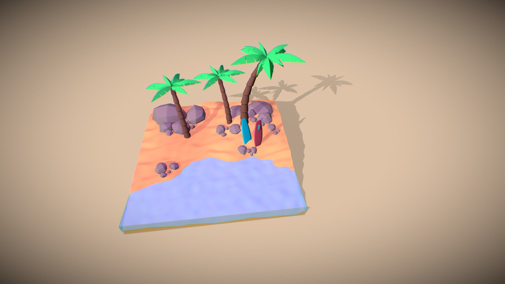 diorama_beach_v002 - 3D model by maelys_97 [9b6e473] - Sketchfab