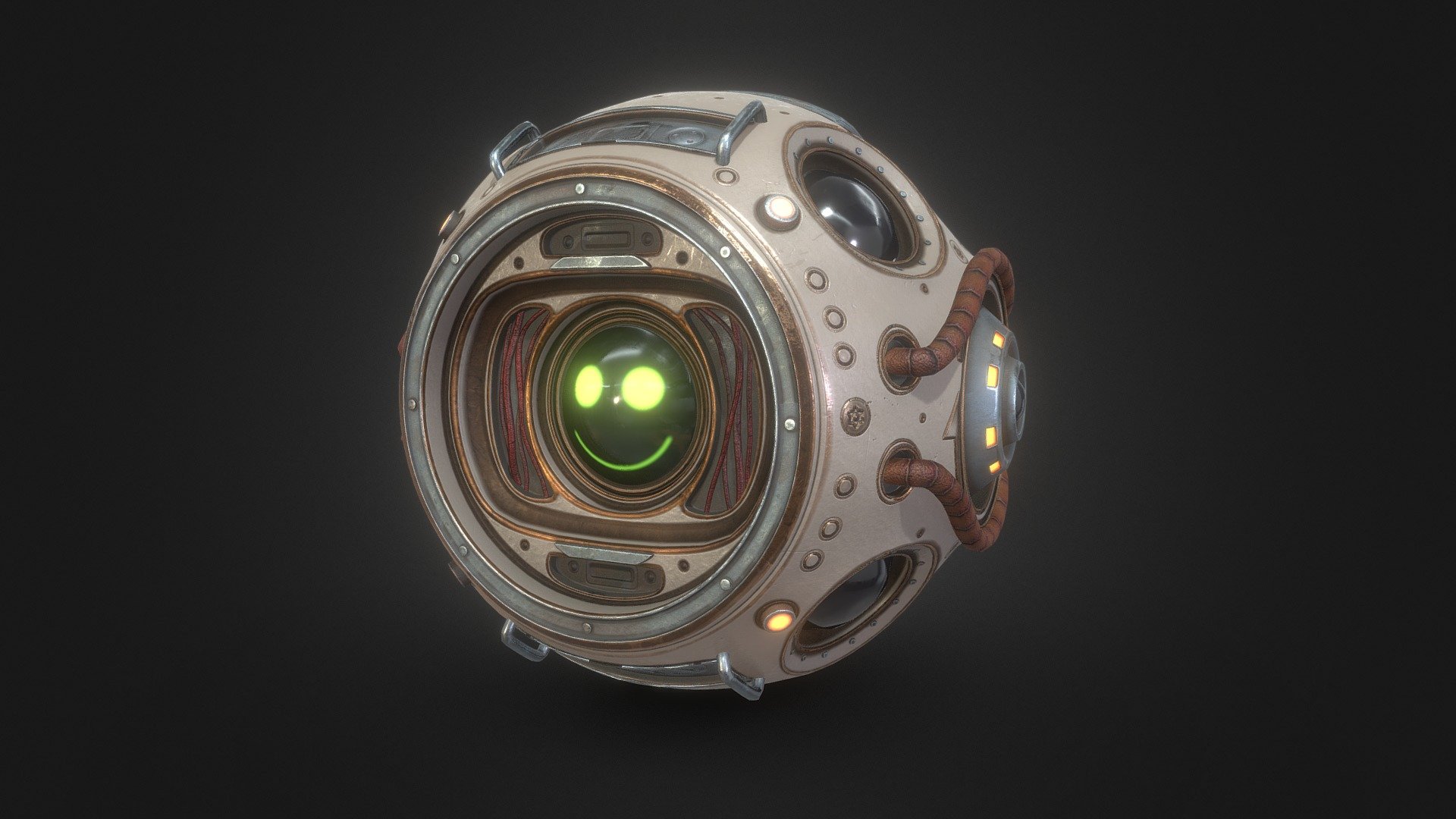 Steampunk orb ship - 3D model by Tummi [9b744f9] - Sketchfab
