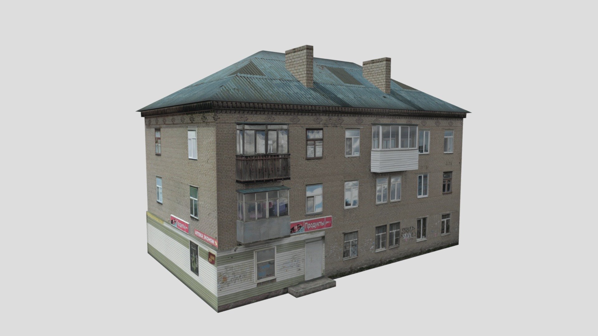 Three-storey residential building - Download Free 3D model by owac_x ...