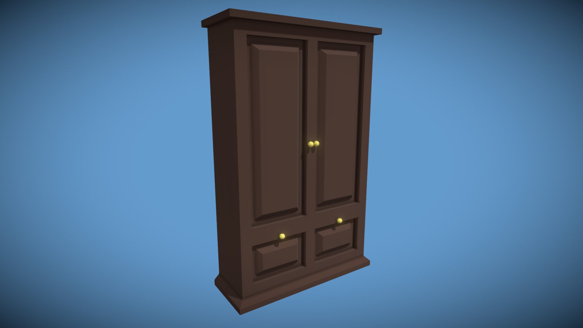 Low-Poly Classic Wooden Wardrobe - Download Free 3D model by nick ...