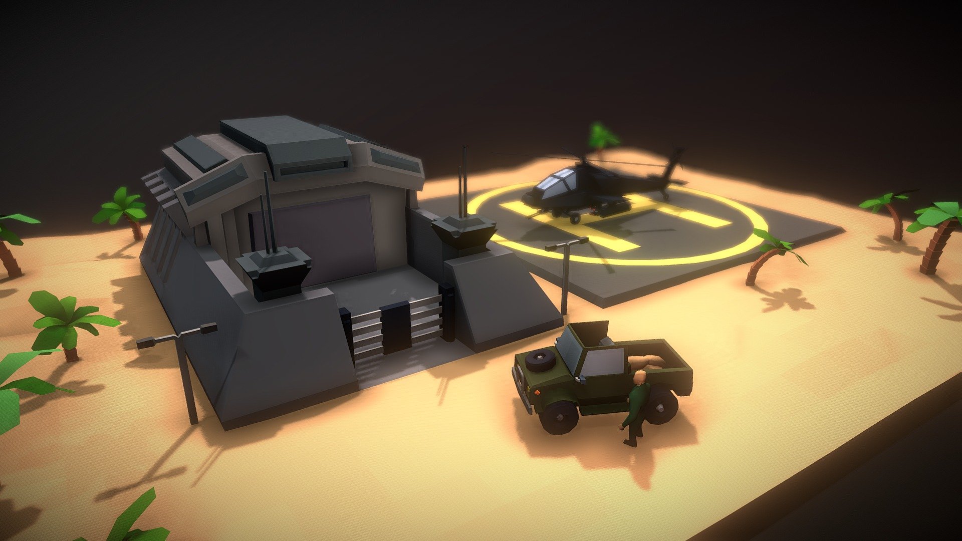 Military base - Download Free 3D model by JuliaIce [9b8348b] - Sketchfab