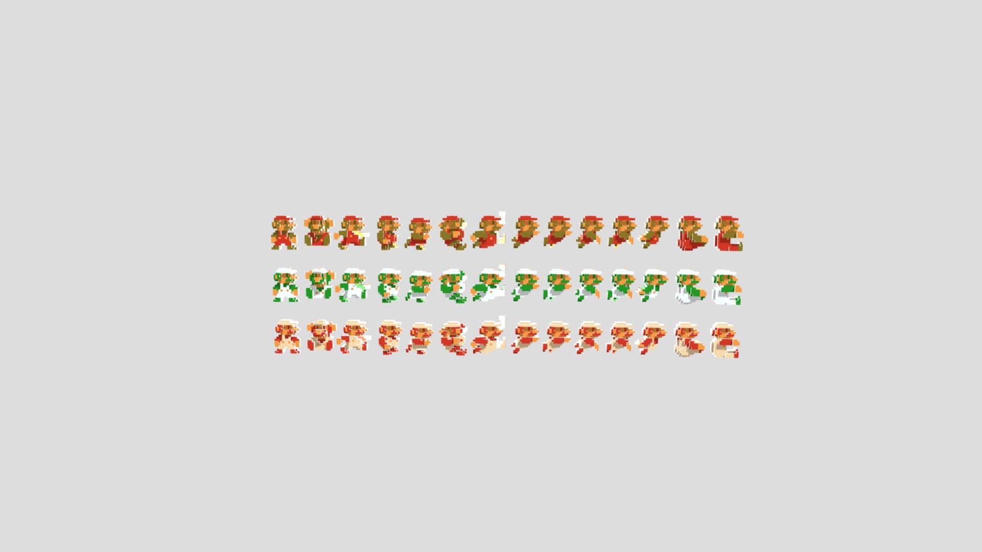 voxel mario spritesheet super mario bros nes 4 - Download Free 3D model ...