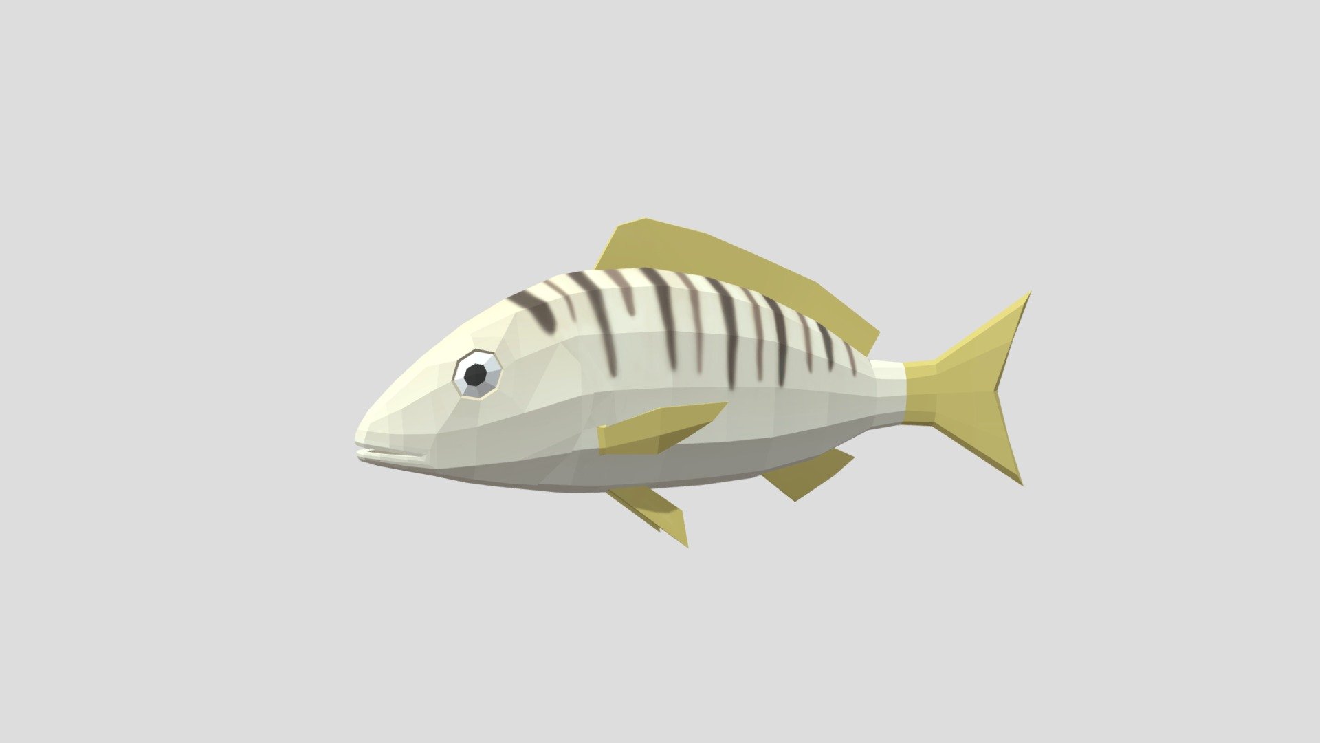 Low Poly Cartoon Animated Striped Seabream - Buy Royalty Free 3D model ...