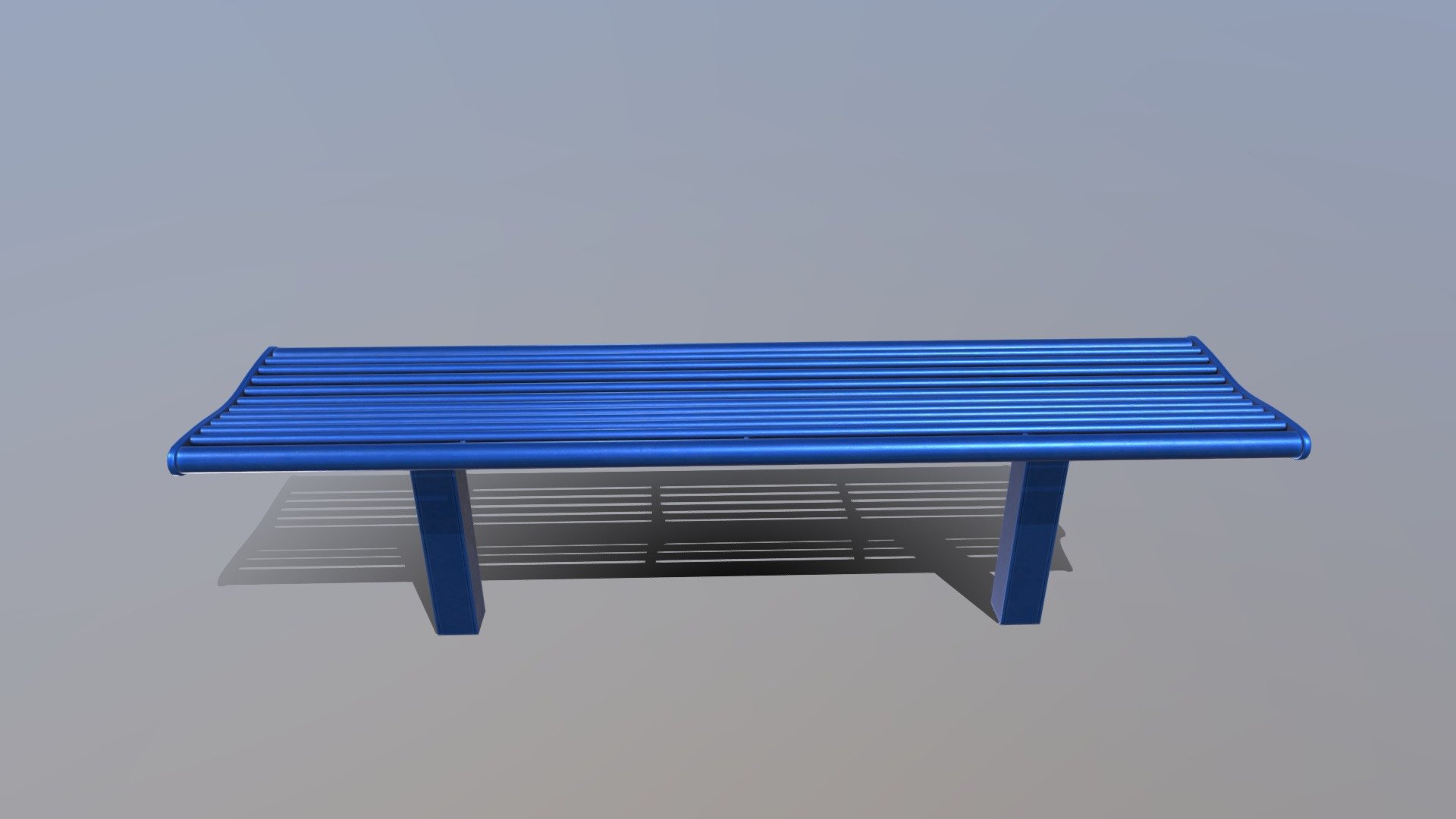 Bench [5] (Low-Poly) (Blue Painted Metal 2) - Buy Royalty Free 3D model ...