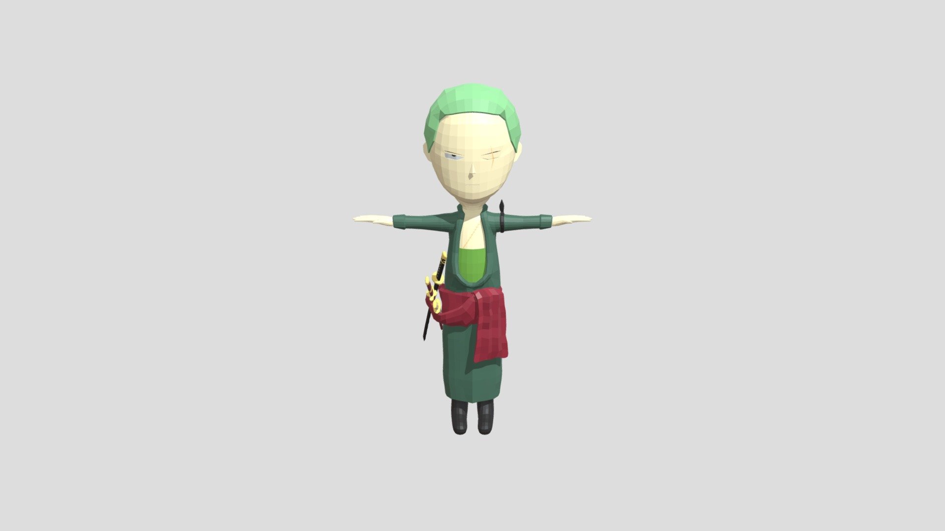 Zoro Mii - Low Poly - Download Free 3D model by Simon Marret (@simon ...