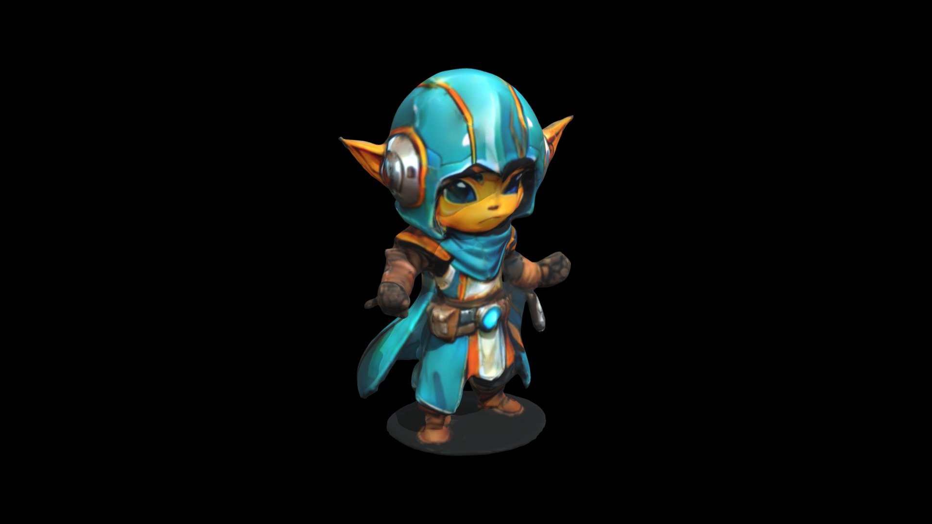 a cartoon character with a helmet and a cape - Download Free 3D model ...