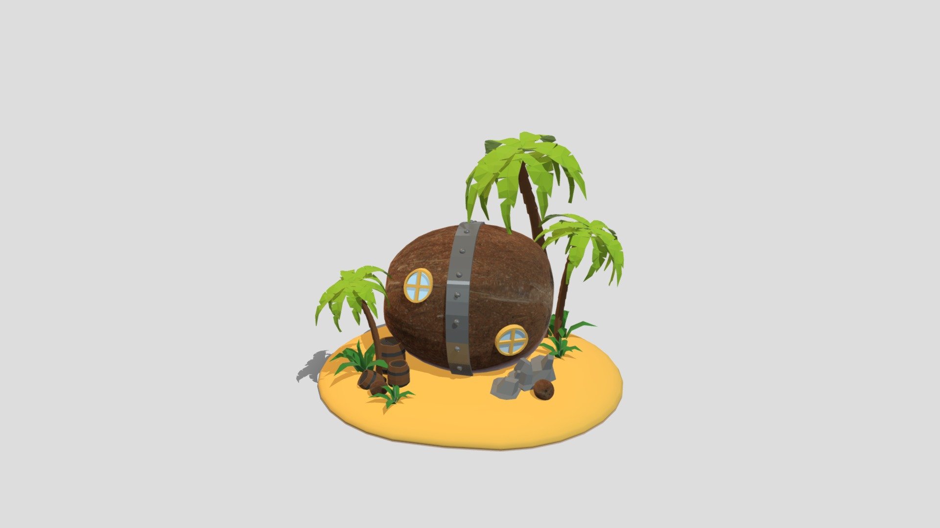 Coconut-shaped House - 3D model by sn.pashkevich (@enot18enot) [9b9b192 ...