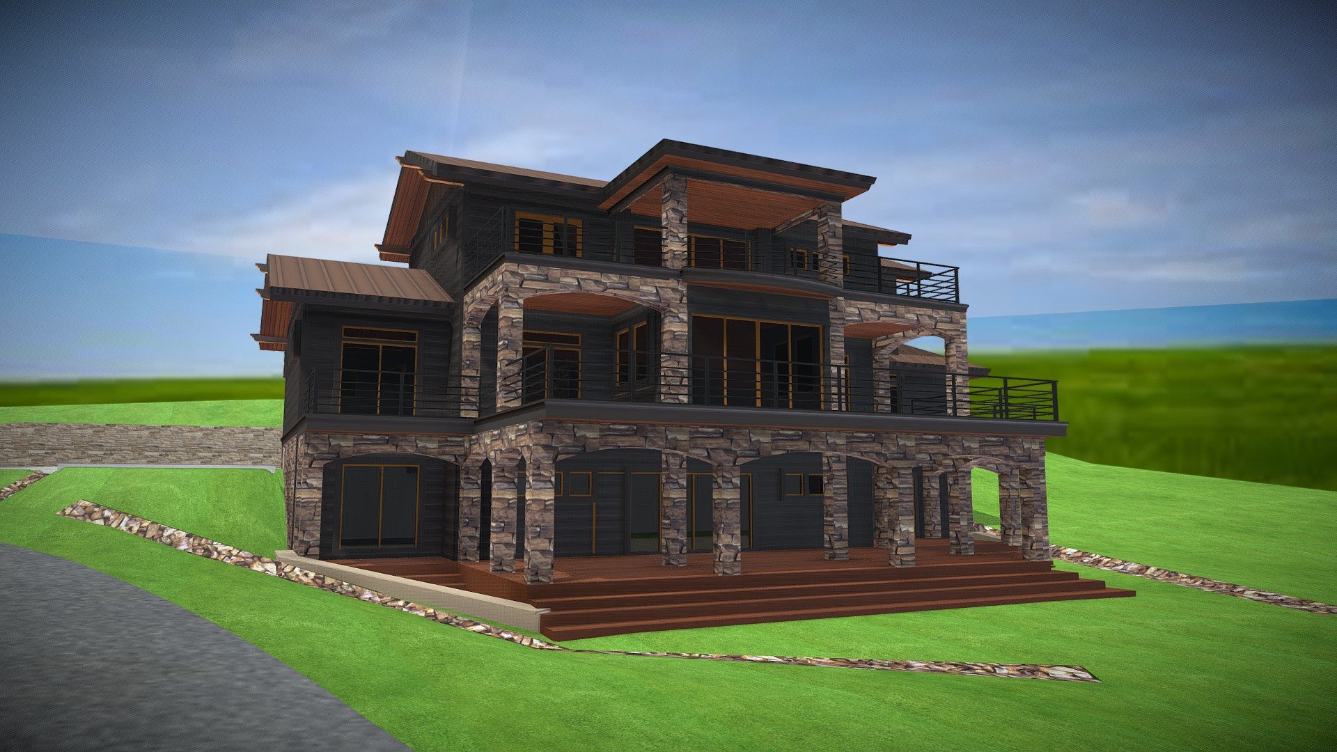 Sopeland 09 - 360 spin model of 3D house - 3D model by Render3DQuick ...
