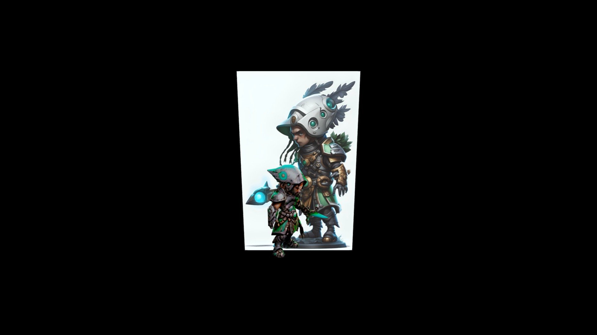 "Chibi-style illustration of a warrior holding - Download Free 3D model ...