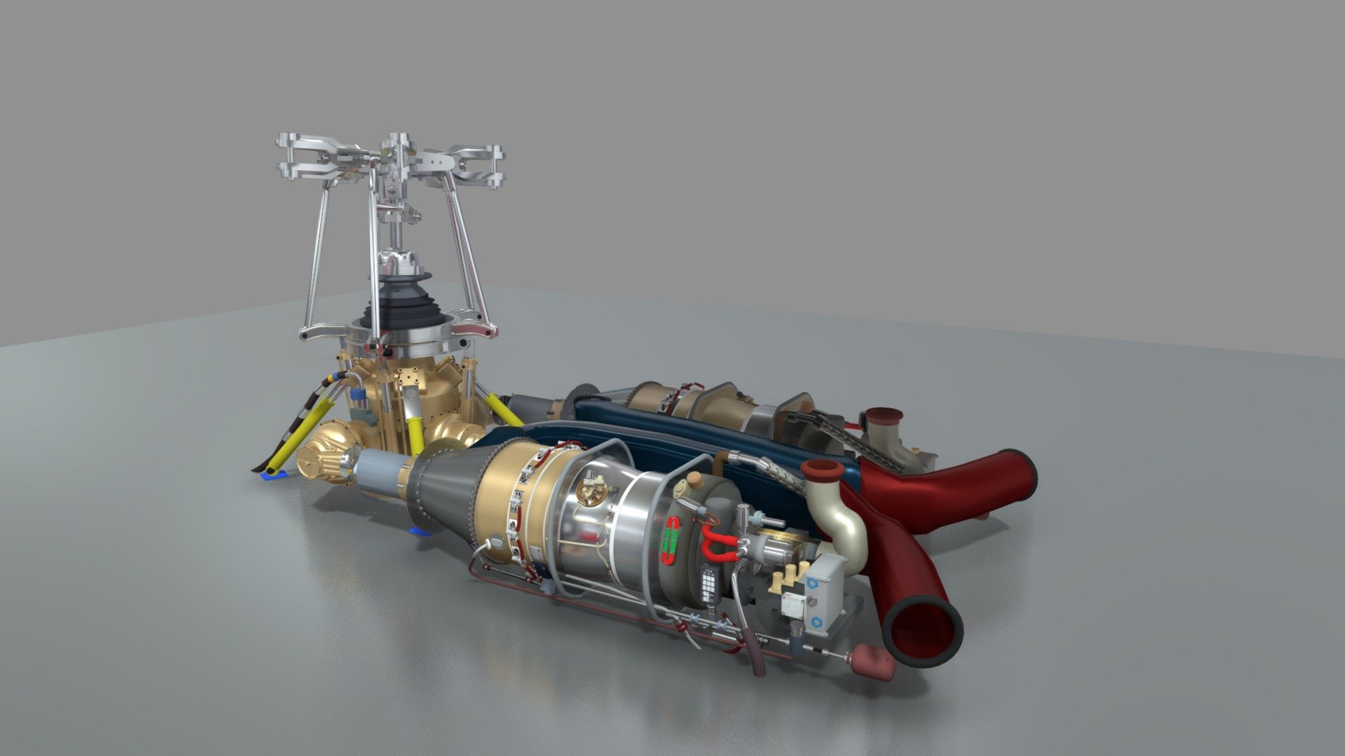 HELICOPTER POWER PLANT - 3D model by Something [9ba0374] - Sketchfab