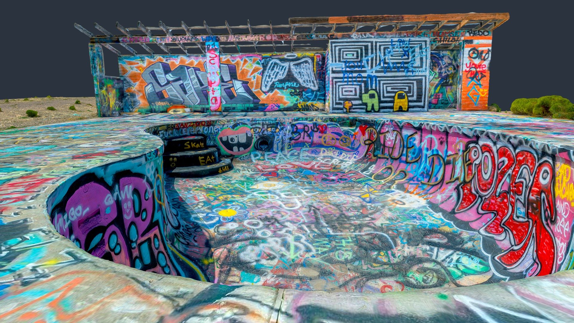 Rt 66 Graffiti Swimming Pool 3DF Version - Buy Royalty Free 3D model by ...
