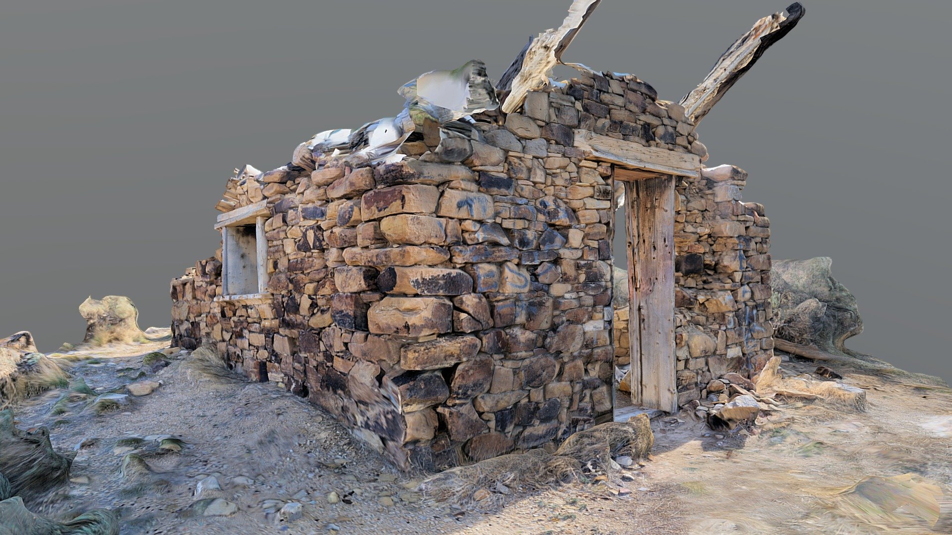 Stone Shack, Sod Roof, Ely Nevada - Buy Royalty Free 3D model by John ...