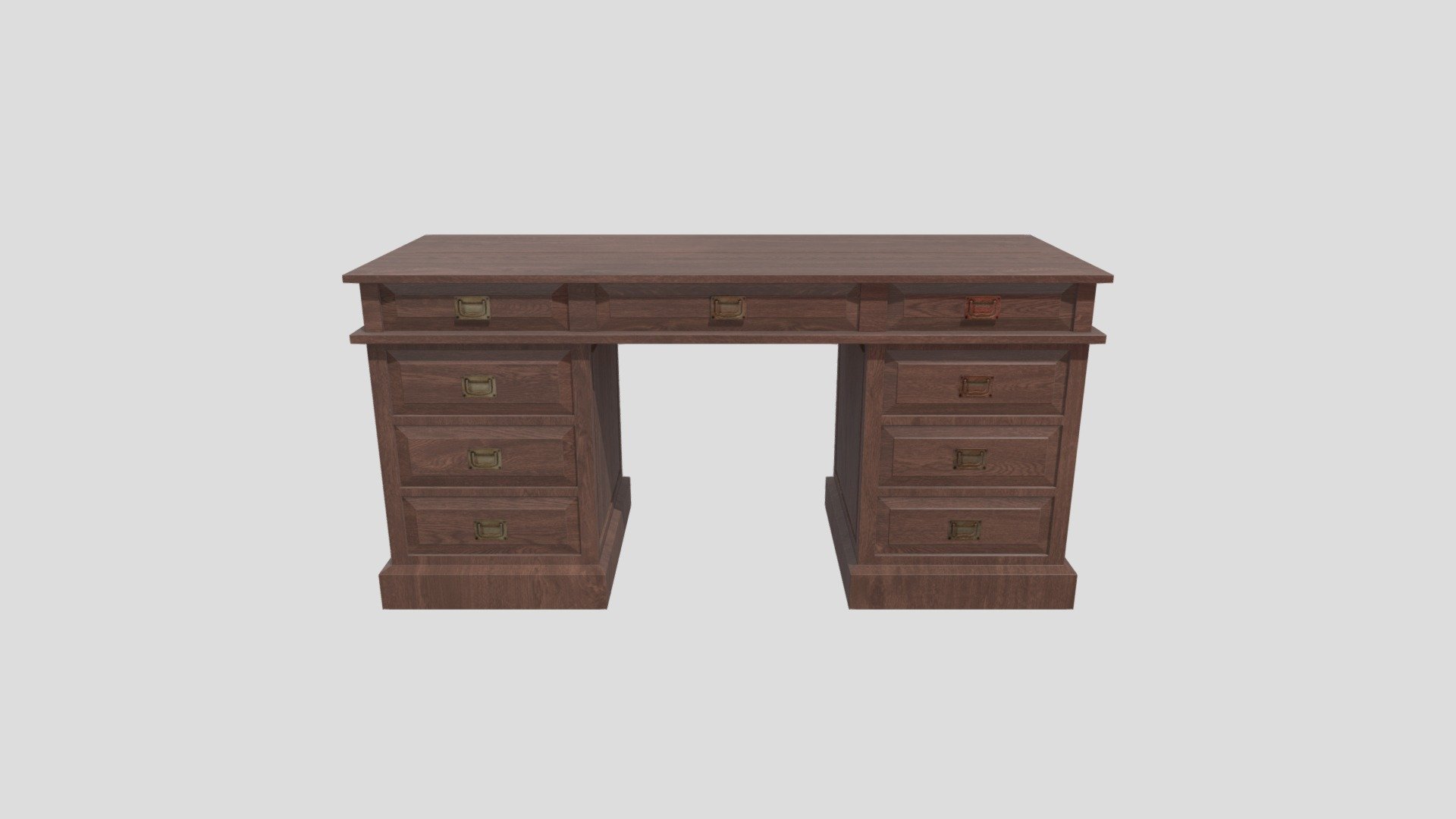 Wall Street desk rich brown - Buy Royalty Free 3D model by ...